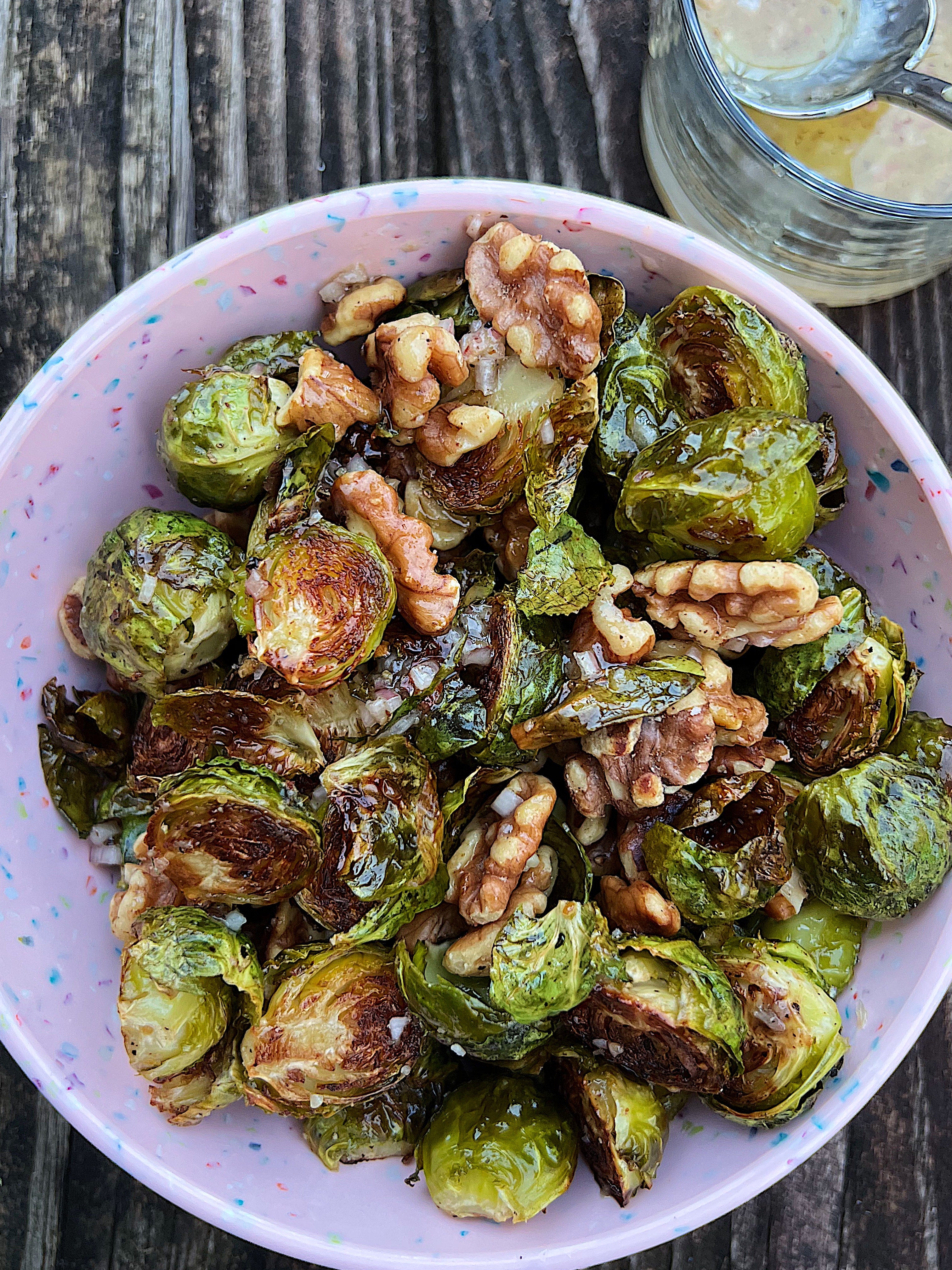 Crispy Brussel Sprouts with Duke's Spicy Ground Mustard Vinaigrette ...