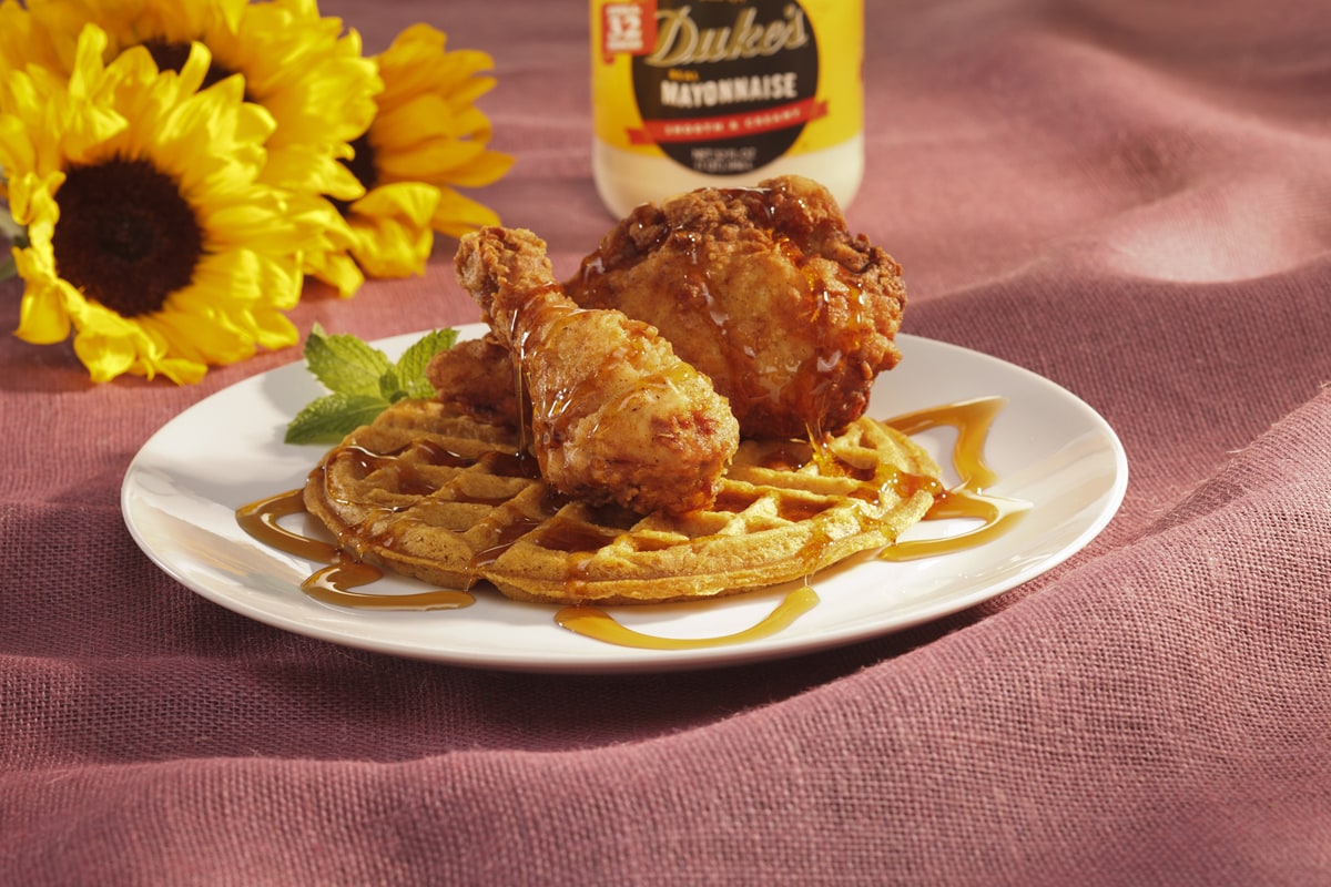 Chicken and Sweet Potato Waffles – Duke's Mayo